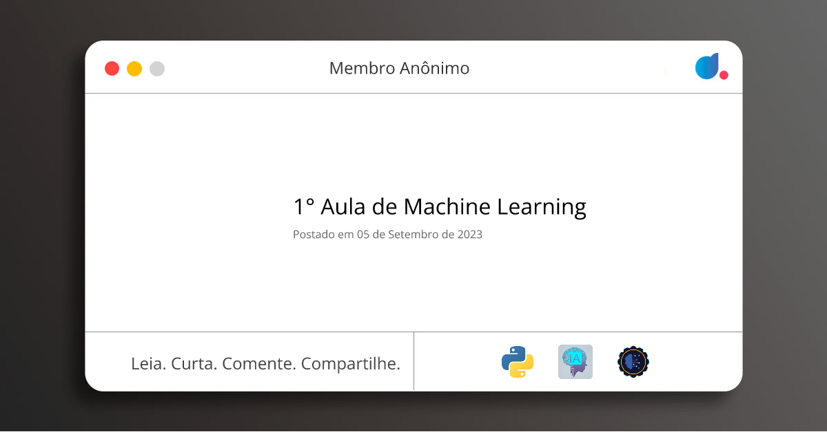 1° Aula de Machine Learning | yHHeHL yHHeHLe | Python | Inteligência Artificial (IA) | Machine ...