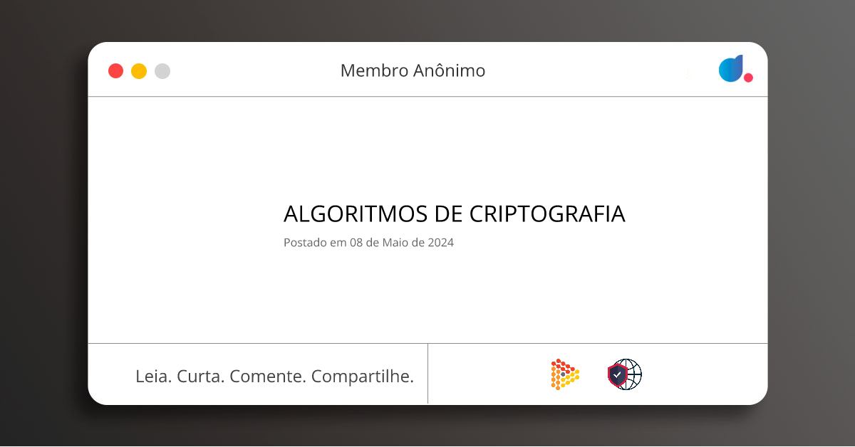 ALGORITMOS DE CRIPTOGRAFIA | pENhzB pENhzBRMegJuUTOhDoKfzal | Segurança ...