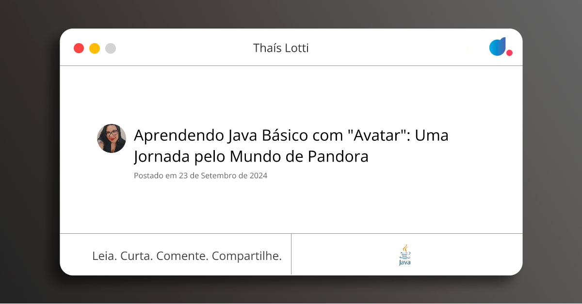 Aprendendo Java Básico com "Avatar": Uma Jornada pelo Mundo de Pandora ...