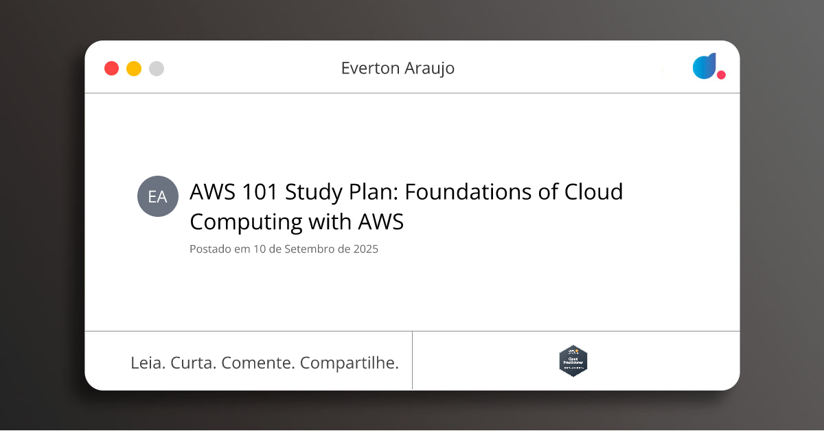 AWS 101 Study Plan: Foundations of Cloud Computing with AWS | Everton ...