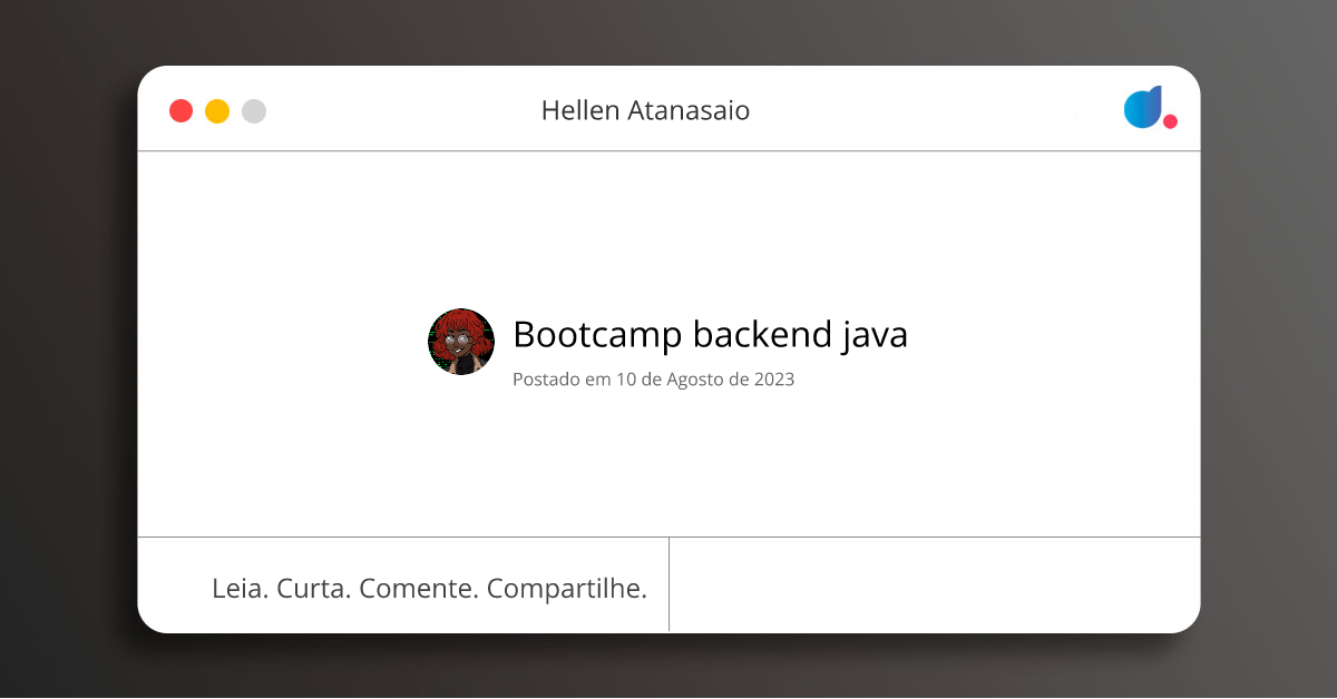 Bootcamp backend java | Hellen Atanasaio | DIO
