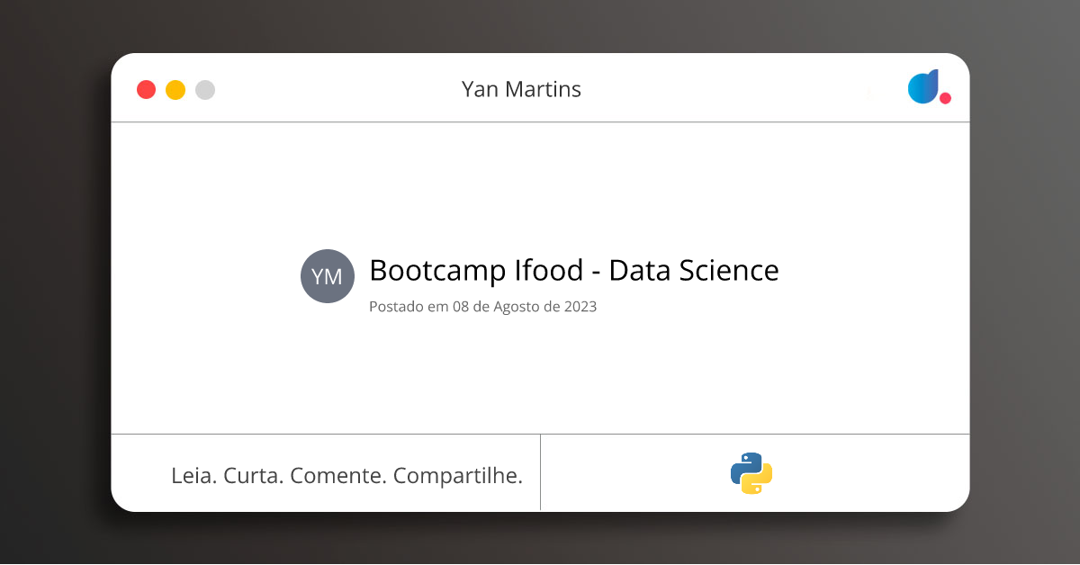 Bootcamp Ifood - Data Science | Yan Martins | Python | DIO
