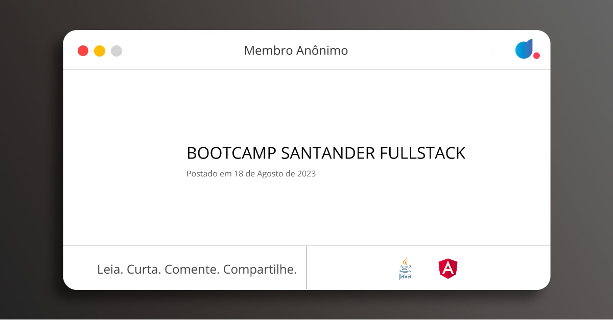 Bootcamp Santander Fullstack X2vg X2vgwig0yogi Java Angular Dio