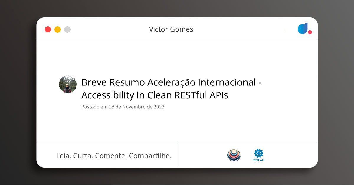Breve Resumo Aceleração Internacional - Accessibility in Clean RESTful ...