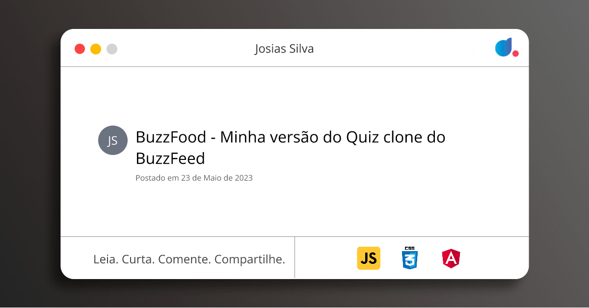 BuzzFood - Minha versão do Quiz clone do BuzzFeed | Josias Silva | JavaScript | CSS | Angular | DIO