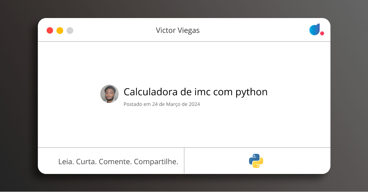 Calculadora de imc com python | Victor Viegas | Python | DIO