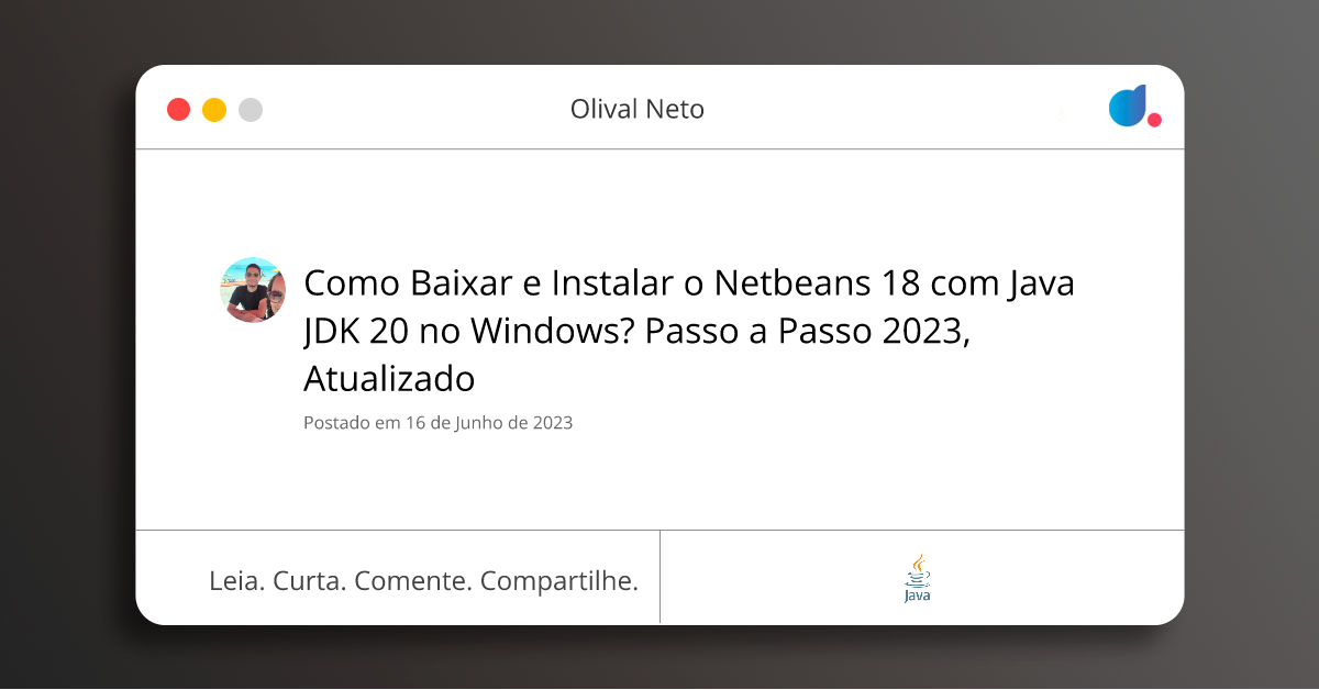 Como Baixar E Instalar O Netbeans 18 Com Java Jdk 20 No Windows Passo