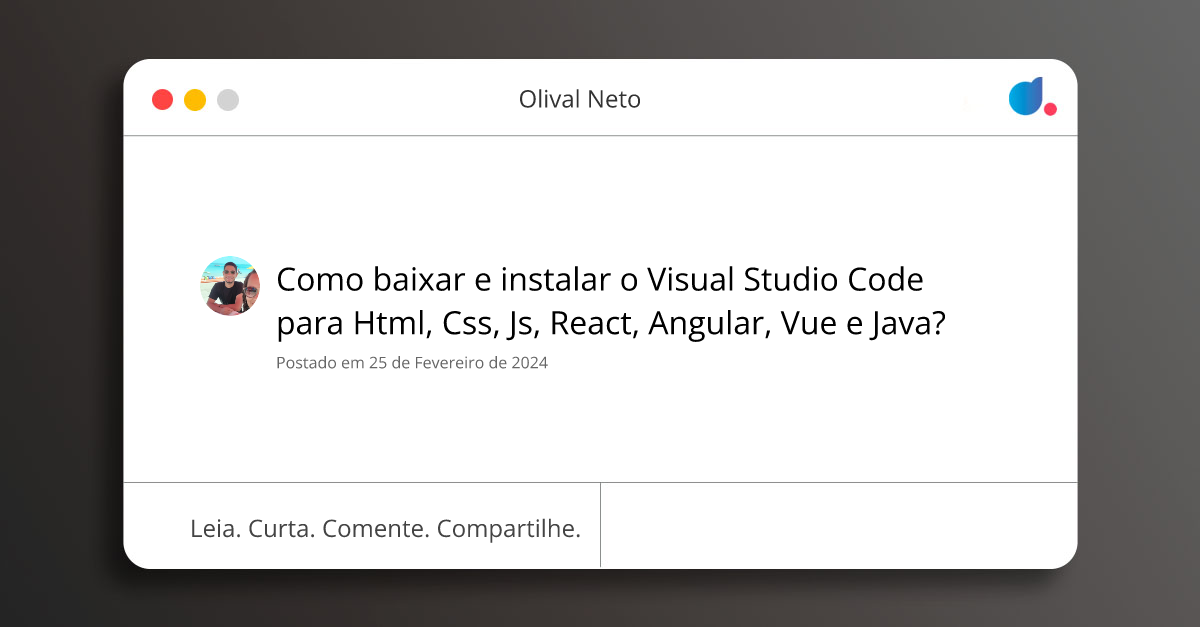 Como baixar e instalar o Visual Studio Code para Html, Css, Js, React ...