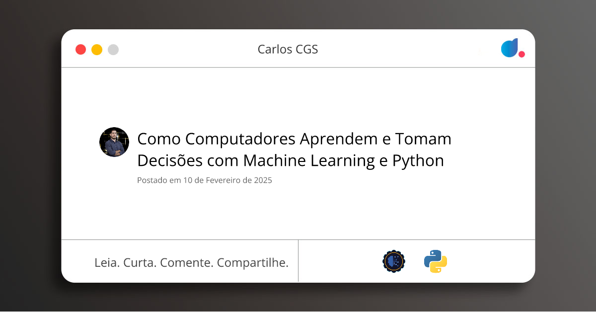 Como Computadores Aprendem e Tomam Decisões com Machine Learning e Python | Carlos CGS | Machine ...