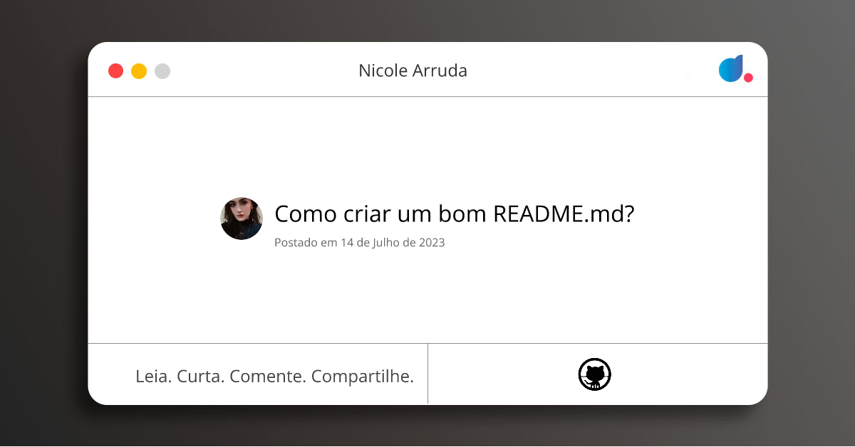 Como criar um bom README.md? | Nicole Arruda | GitHub | DIO
