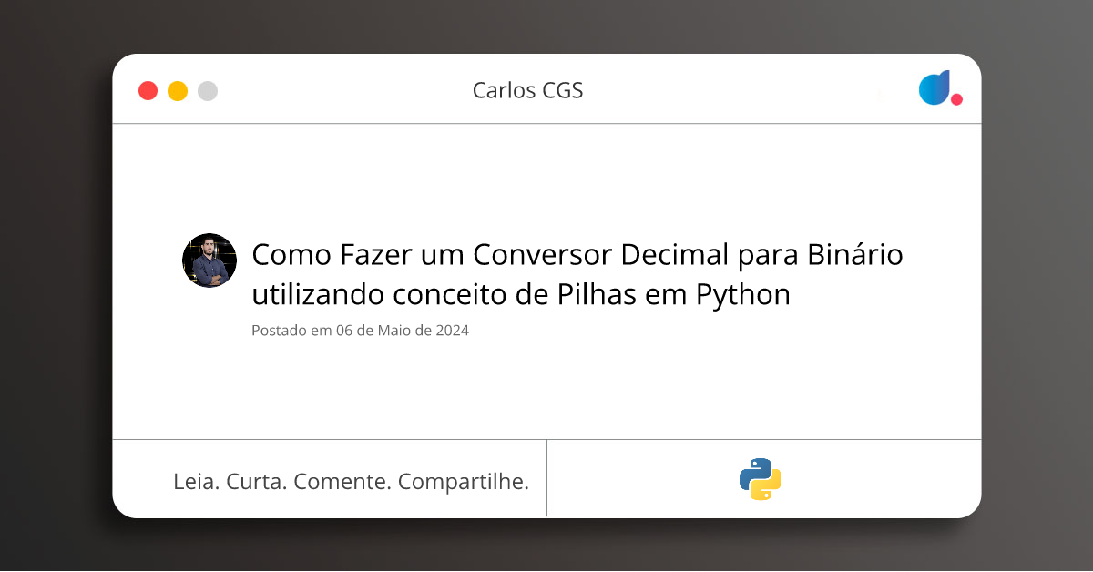 Como Fazer um Conversor Decimal para Binário utilizando conceito de ...