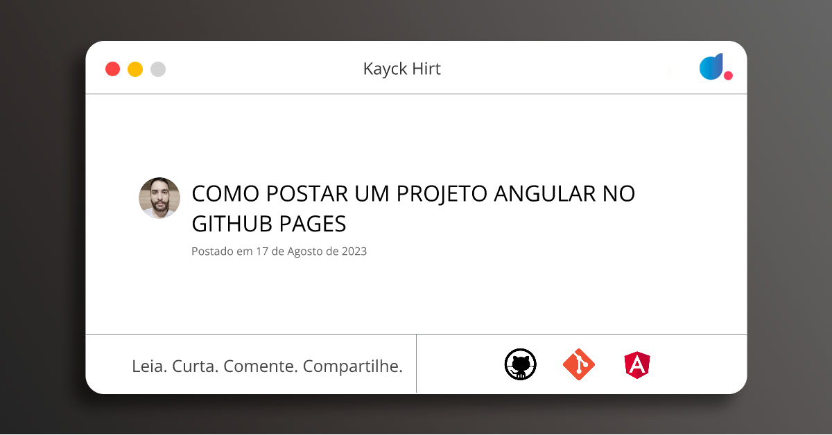 Como Postar Um Projeto Angular No Github Pages Kayck Hirt Github 6758