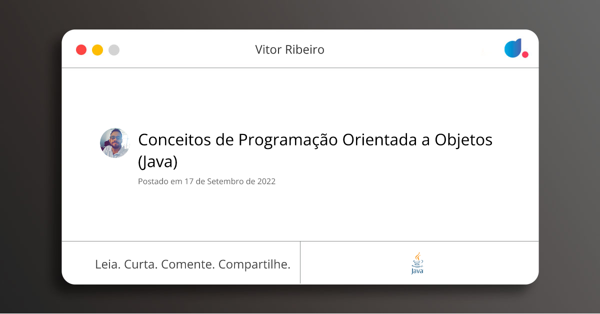 Conceitos De Programação Orientada A Objetos Java Vitor Ribeiro Java Dio 7800