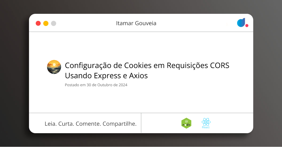 Configuração de Cookies em Requisições CORS Usando Express e Axios ...