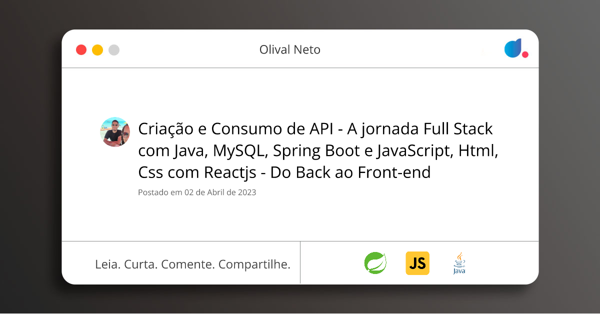 Criação e Consumo de API - A jornada Full Stack com Java, MySQL, Spring ...