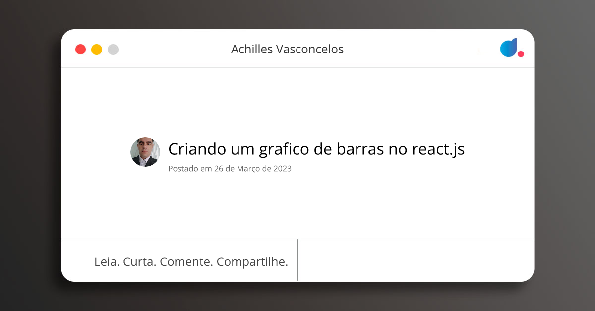 Criando um grafico de barras no react.js | Achilles Vasconcelos | DIO