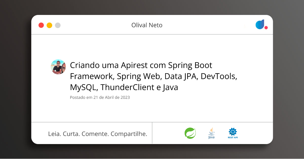 Criando uma Apirest com Spring Boot Framework, Spring Web, Data JPA, DevTools, MySQL ...