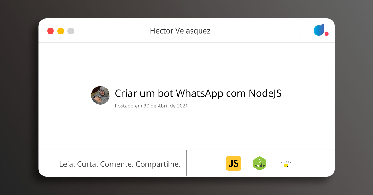 Criar um bot WhatsApp com NodeJS | Hector Velasquez | JavaScript | Node ...