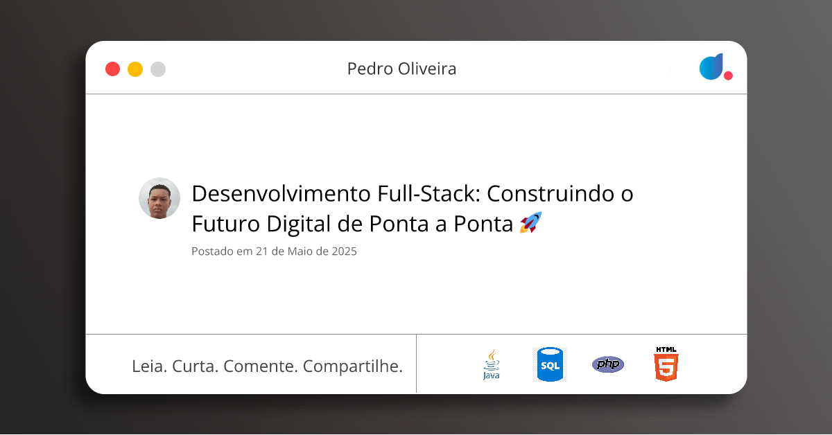 Desenvolvimento Full-Stack: Construindo o Futuro Digital de Ponta a ...