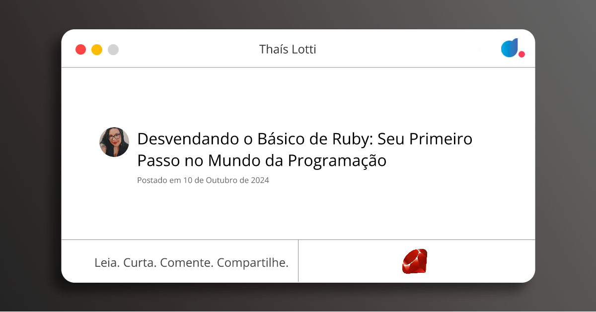 Desvendando o Básico de Ruby: Seu Primeiro Passo no Mundo da ...
