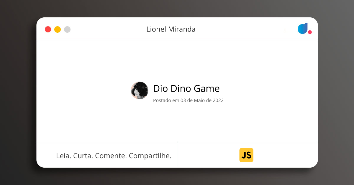 Dio Dino Game | Lionel Miranda | JavaScript | DIO