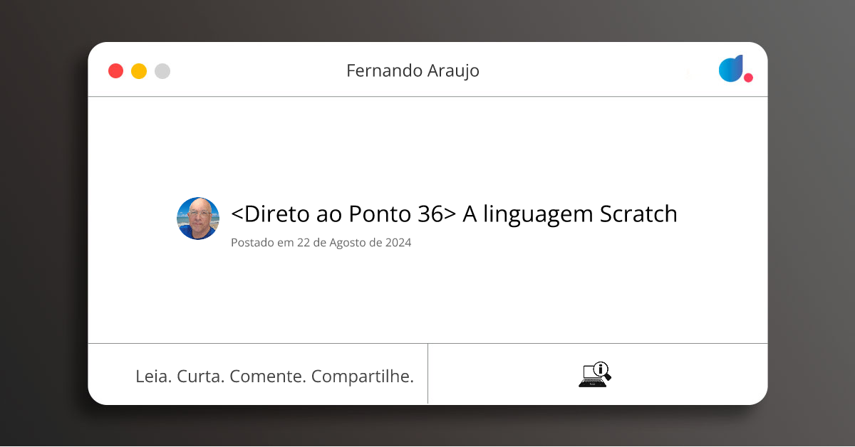A linguagem Scratch | Fernando Araujo | Informática Básica | DIO
