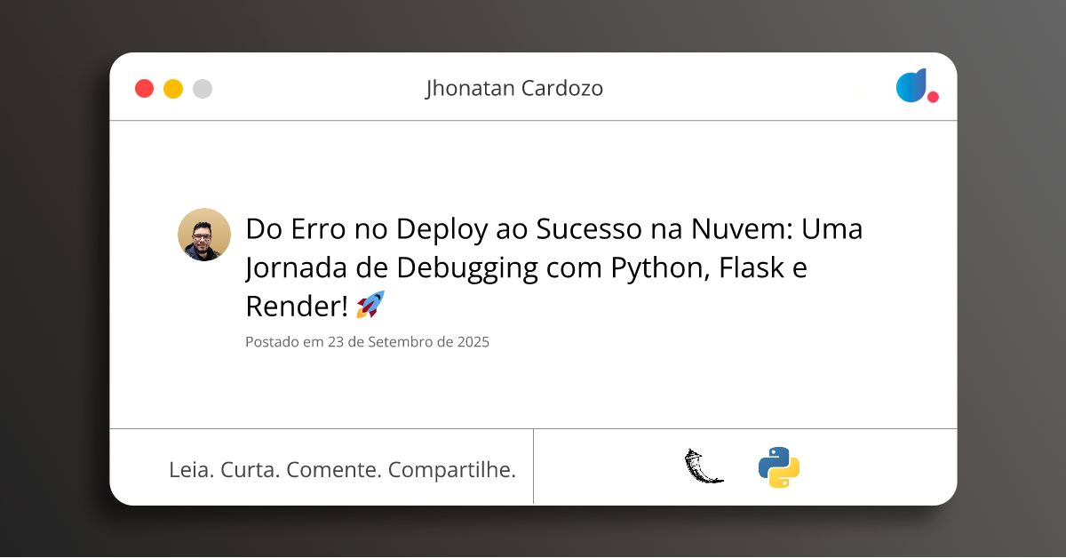 Do Erro no Deploy ao Sucesso na Nuvem: Uma Jornada de Debugging com ...