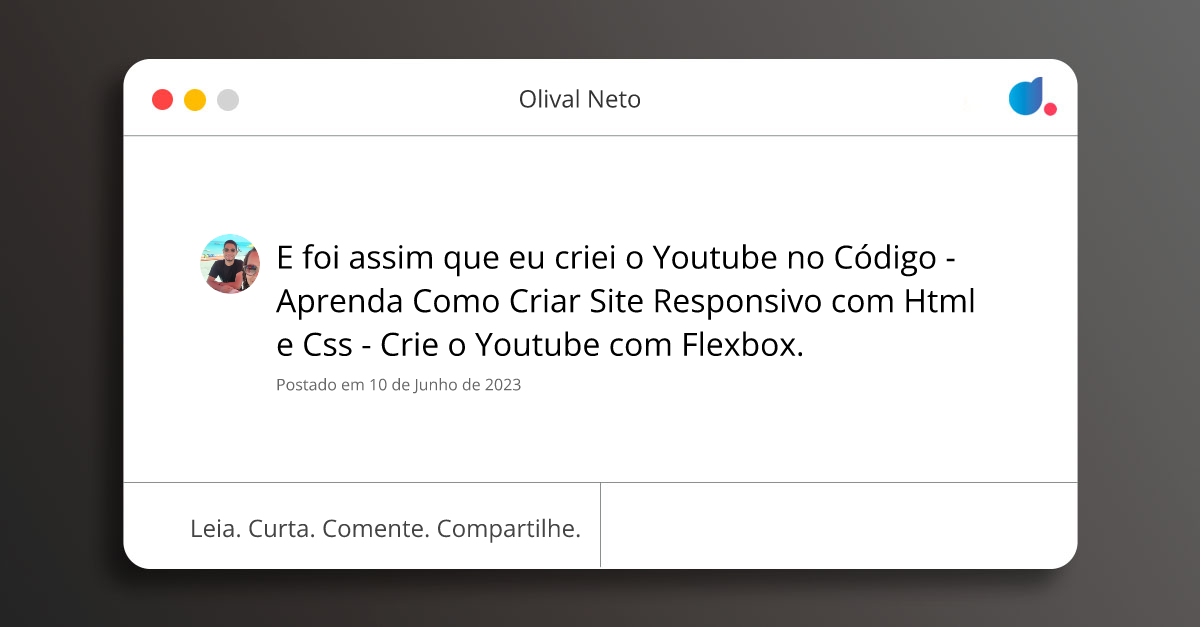 E foi assim que eu criei o Youtube no Código - Aprenda Como Criar Site Responsivo com Html e Css ...
