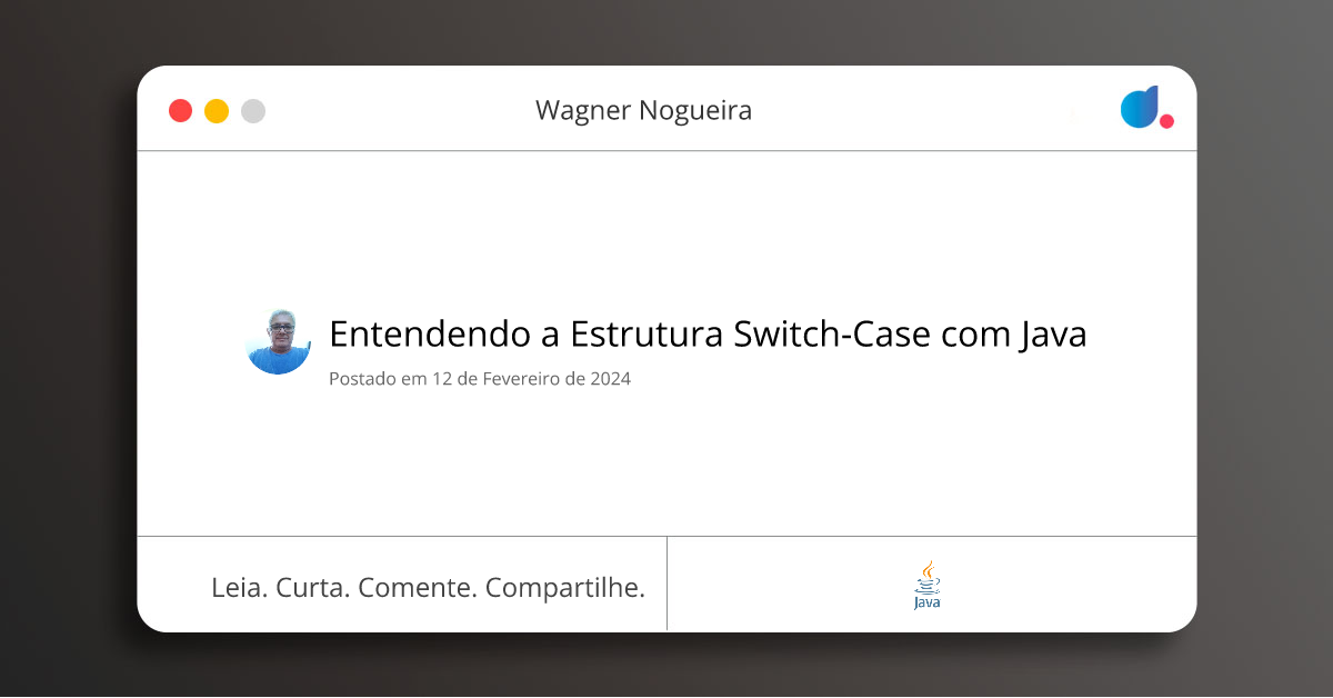 Entendendo a Estrutura Switch-Case com Java | Wagner Nogueira | Java | DIO