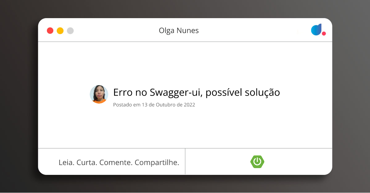 Erro No Swagger Ui Possível Solução Olga Nunes Spring Boot