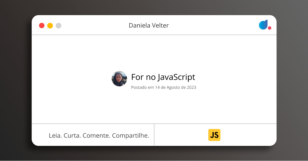 For no JavaScript | Daniela Velter | JavaScript | DIO