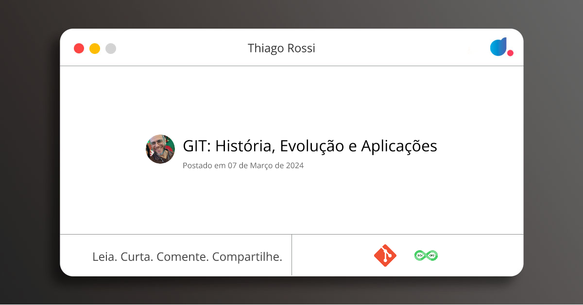GIT: História, Evolução e Aplicações | Thiago Rossi | Git | DevOps | DIO