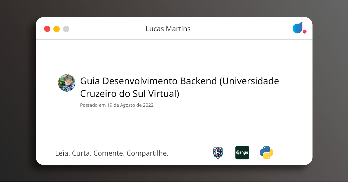 Guia Desenvolvimento Backend (Universidade Cruzeiro do Sul Virtual) | Lucas Martins | SQL ...