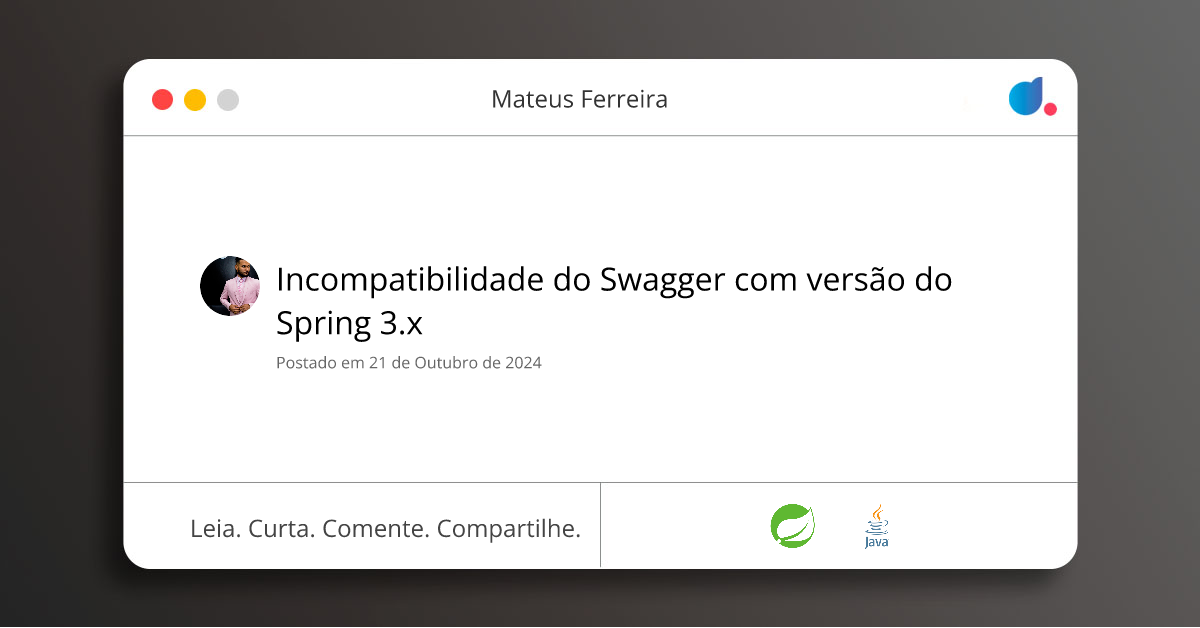 Incompatibilidade do Swagger com versão do Spring 3.x | Mateus Ferreira ...