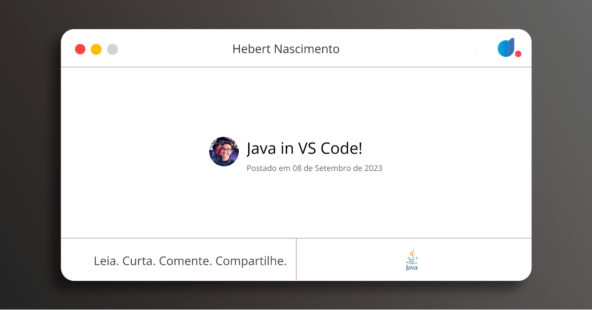 Java in VS Code! | Hebert Nascimento | Java | DIO
