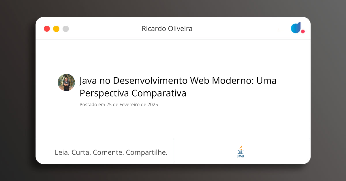 Java no Desenvolvimento Web Moderno: Uma Perspectiva Comparativa ...