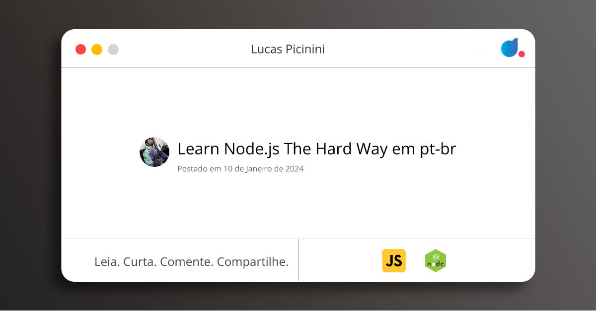 Learn Nodejs The Hard Way Em Pt Br Lucas Picinini Javascript 2242