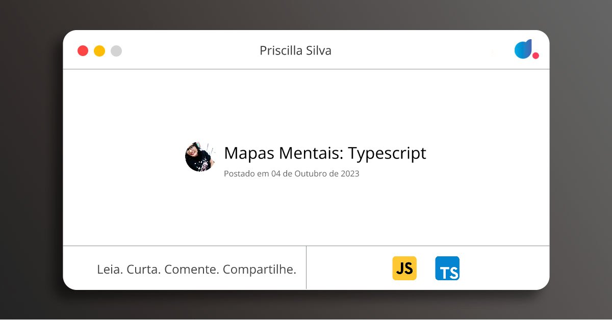Mapas Mentais: Typescript | Priscilla Silva | JavaScript | TypeScript | DIO