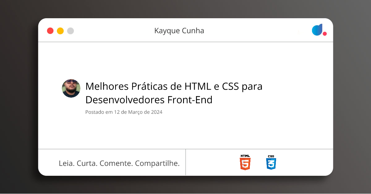 Melhores Práticas de HTML e CSS para Desenvolvedores Front-End | Kayque ... Melhores Práticas de HTML e CSS para Desenvolvedores Front-End | Kayque ...
