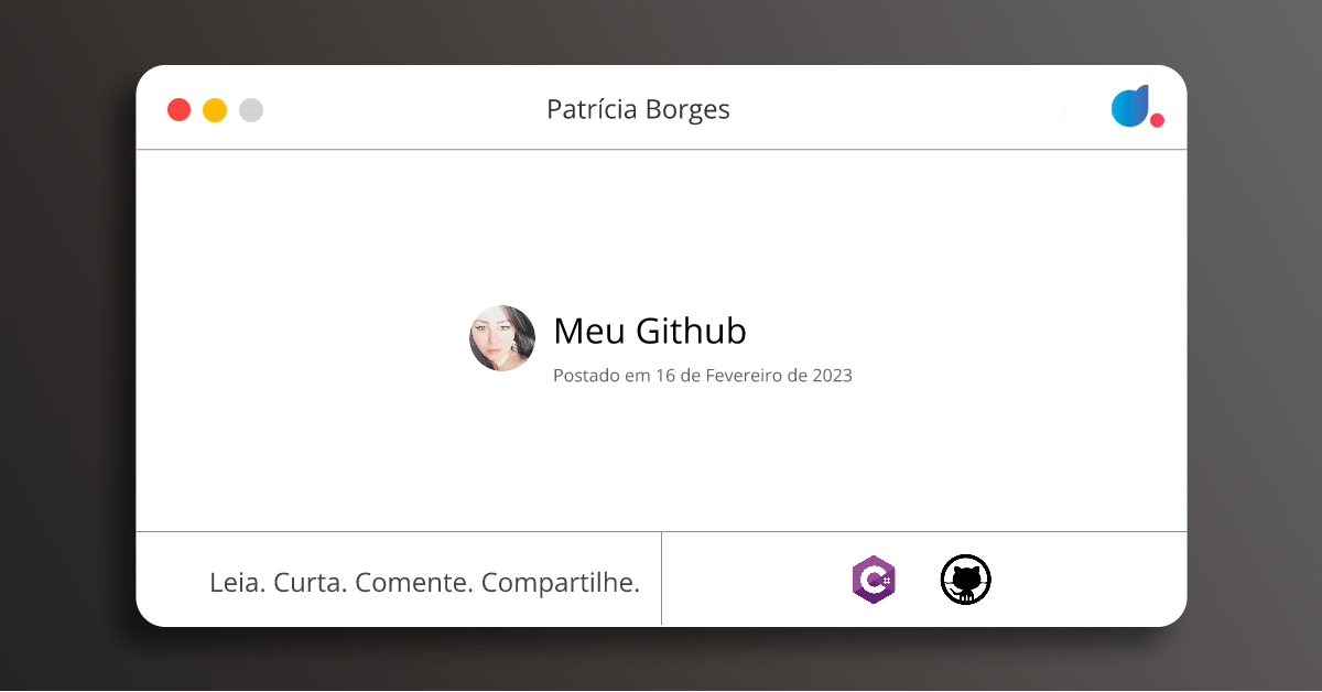 Meu Github | Patrícia Borges | C# | GitHub | DIO