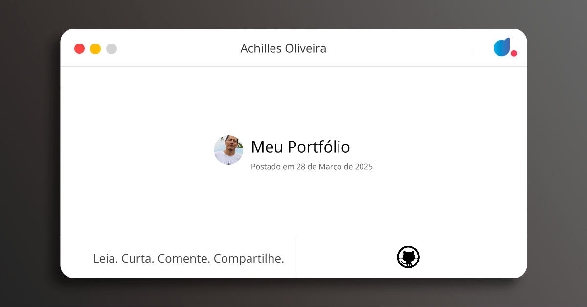 Meu Portfólio | Achilles Oliveira | GitHub | DIO