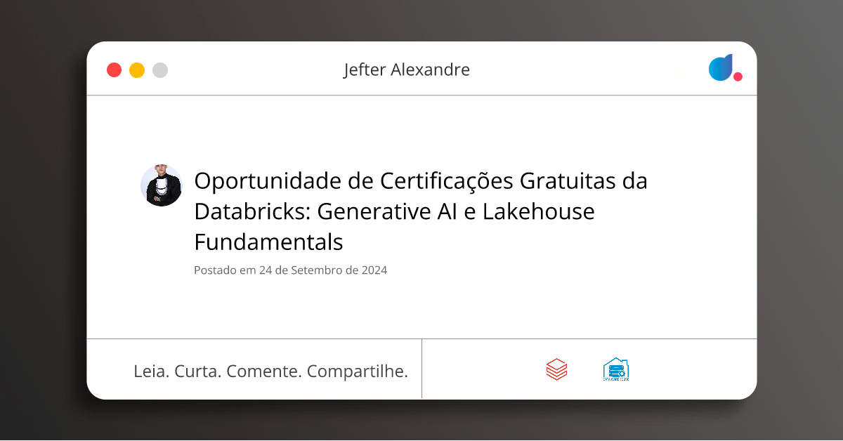 Oportunidade de Certificações Gratuitas da Databricks: Generative AI e ...