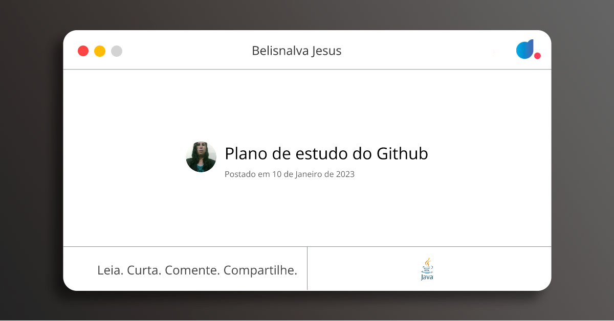 Plano de estudo do Github | Belisnalva Jesus | Java | DIO