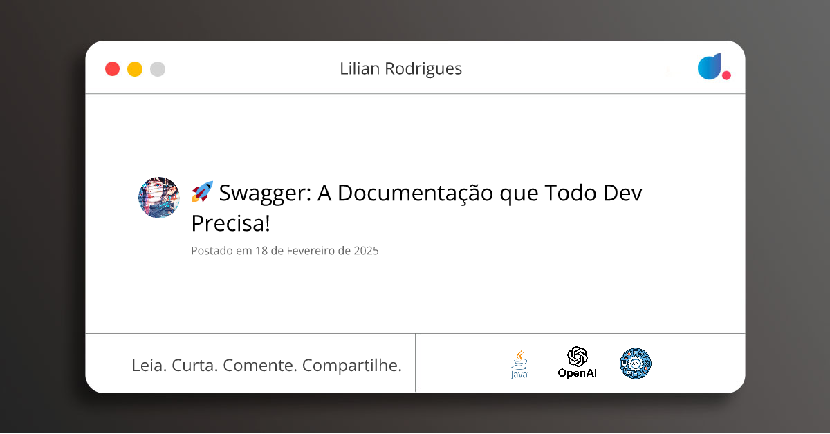 🚀 Swagger: A Documentação que Todo Dev Precisa! 🐱‍💻 | Lilian Rodrigues ...