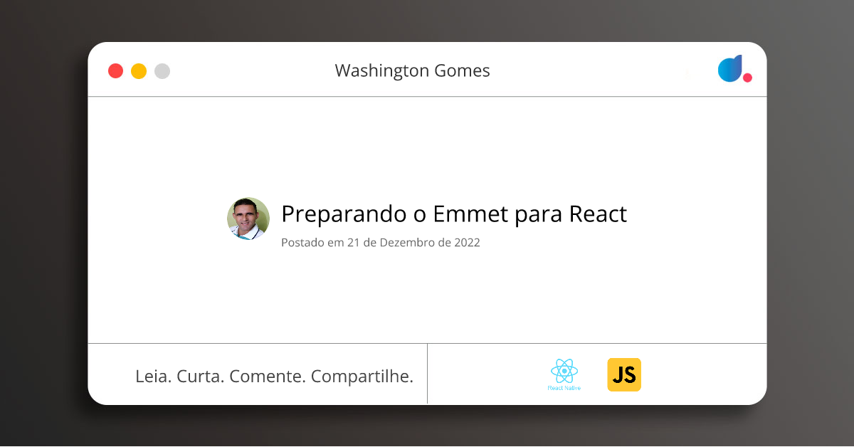 Preparando o Emmet para React | Washington Gomes | React Native ...
