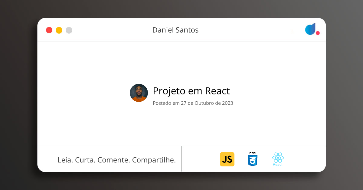 Projeto Em React Daniel Santos Javascript Css React Dio