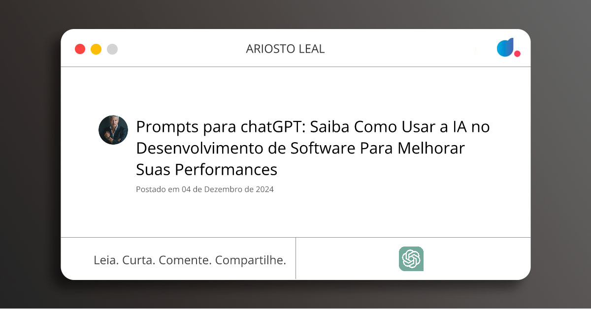 Prompts para chatGPT: Saiba Como Usar a IA no Desenvolvimento de ...