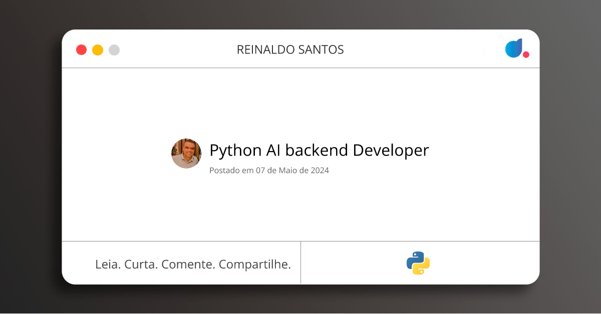 Python AI backend Developer | REINALDO SANTOS | Python | DIO