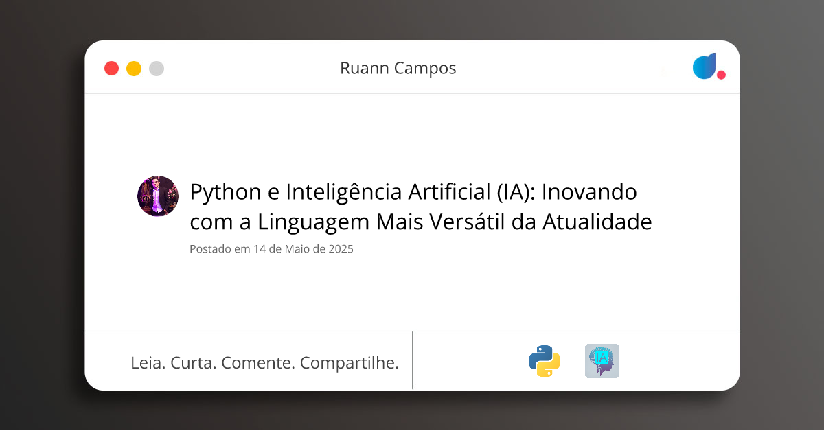 Python e Inteligência Artificial (IA): Inovando com a Linguagem Mais ...