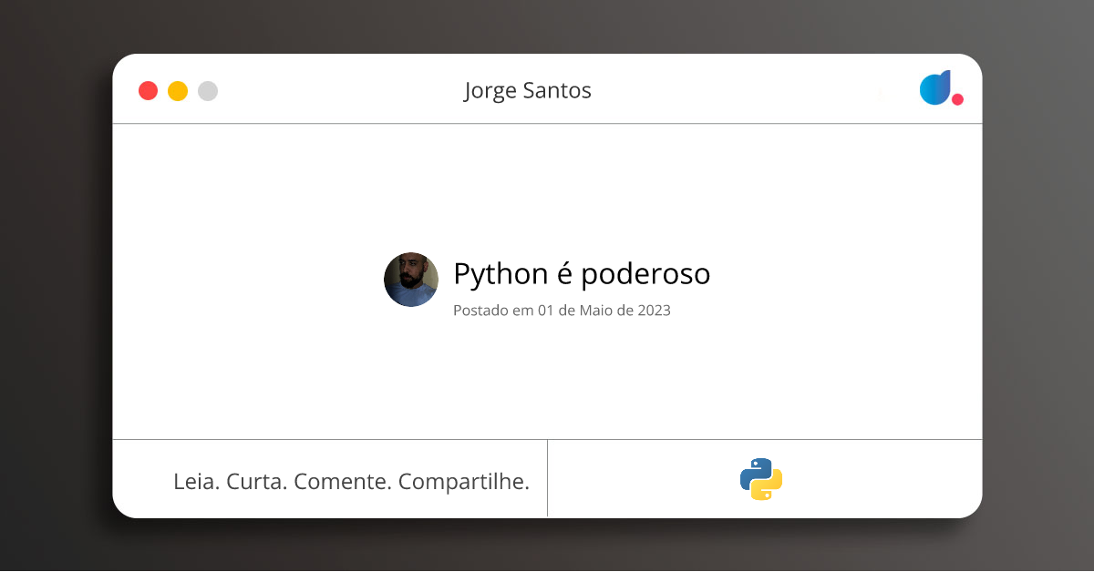 Python é Poderoso Jorge Santos Python Dio